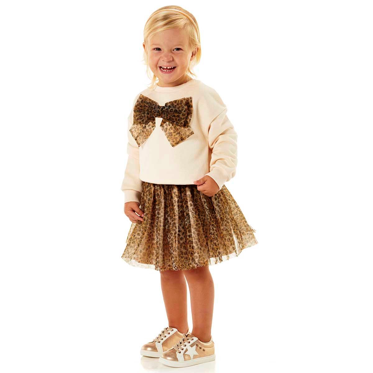 Click here for Toddler Girl Kids Headquarters Bow Sweatshirt & Sk... prices