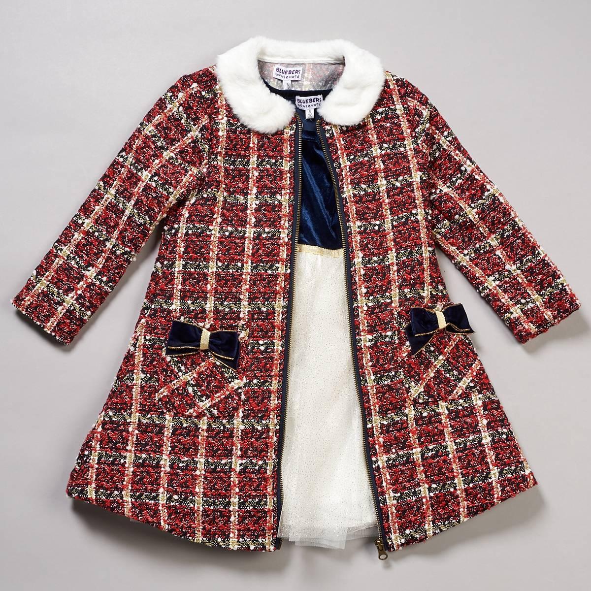Click here for Girls (4-6x) Blueberi Boulevard Plaid Boucle Coat... prices