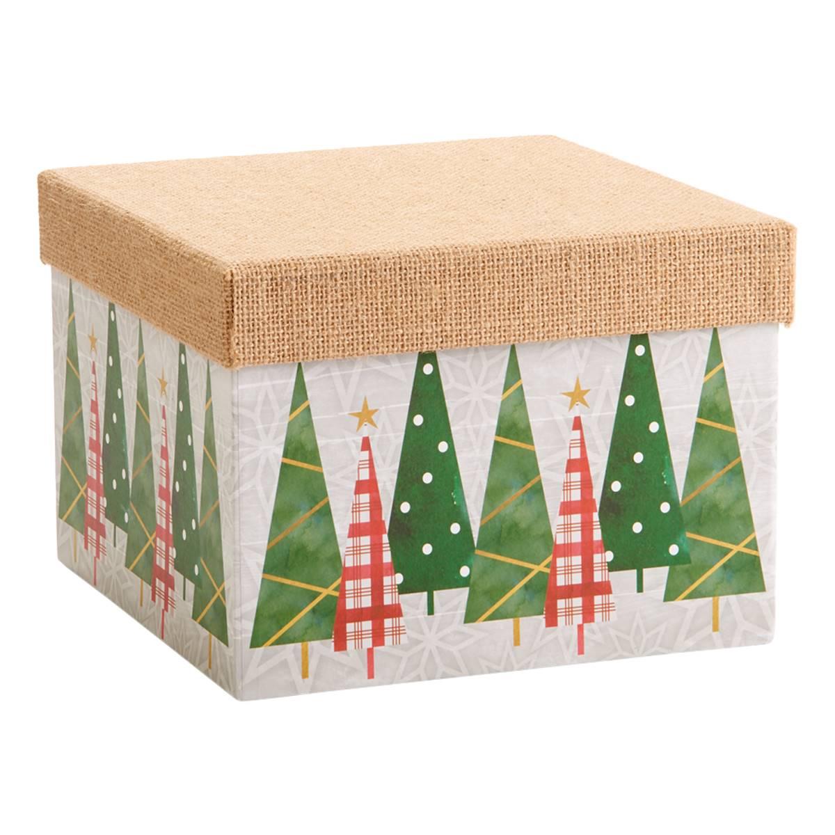 Click here for Square Burlap Large Covered Gift Box prices