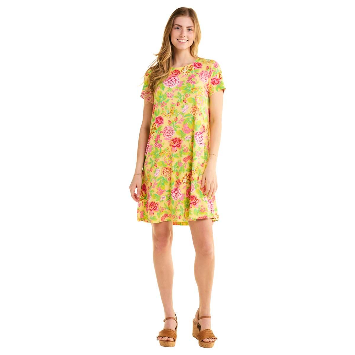 Click here for Womens Harlow & Rose Floral Shift Dress-Pale Banan... prices