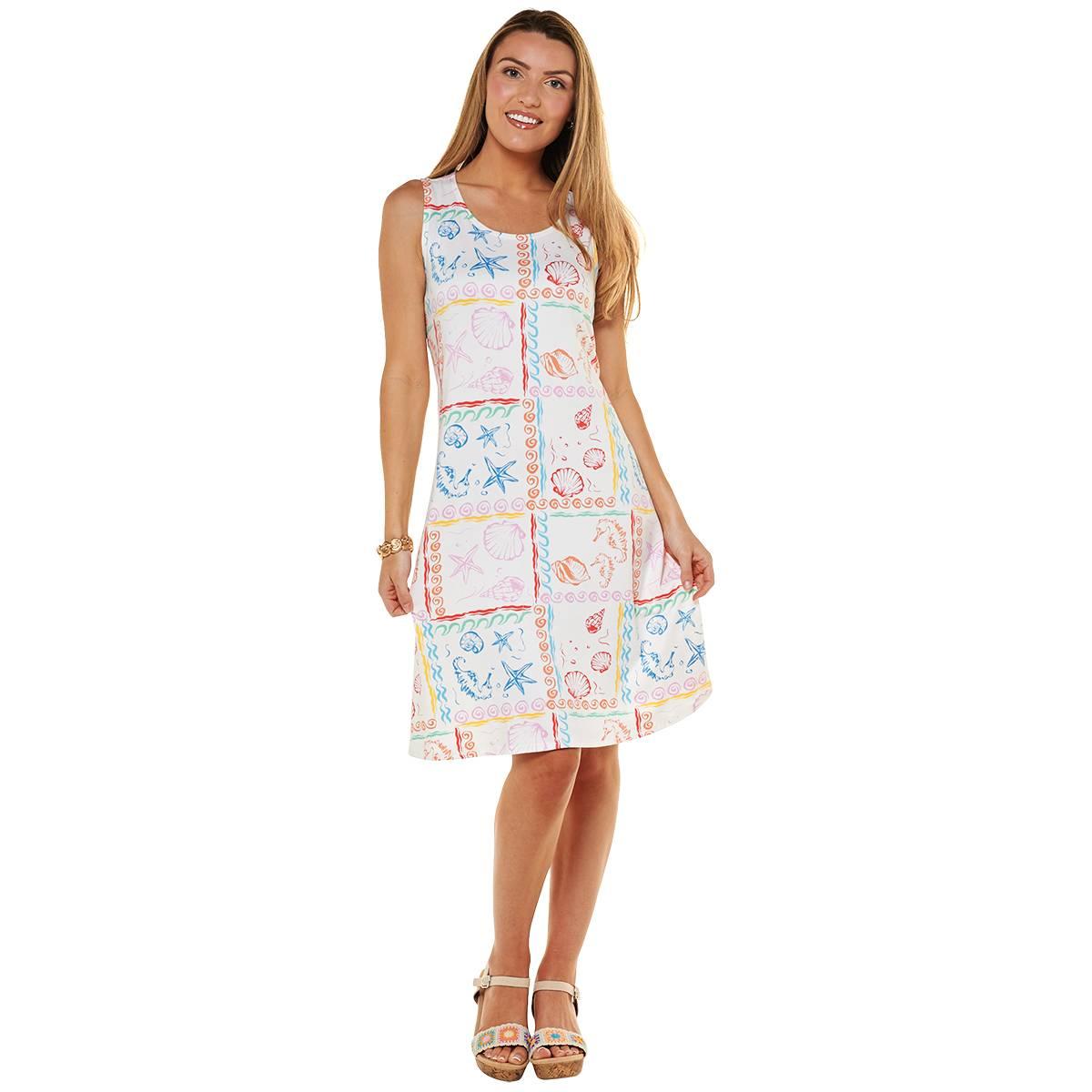 Click here for Womens Harlow & Rose Sleeveless Coastal Shift Dres... prices