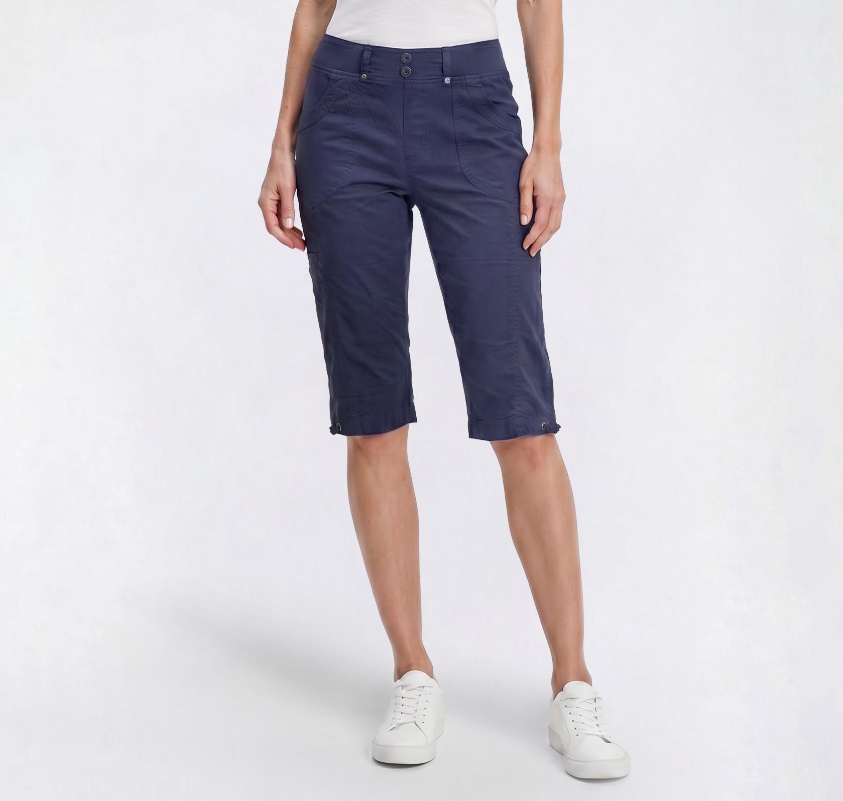 Click here for Womens da-sh Vanessa Solid Cargo Pocket Capris prices