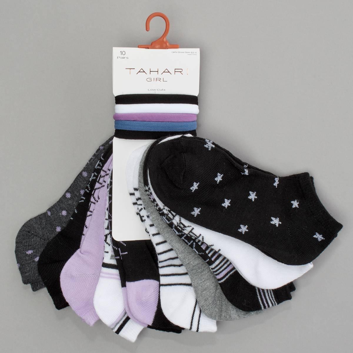 Click here for Girls Tahari 10pk. Star Stripe & Dot Low Cut Socks prices