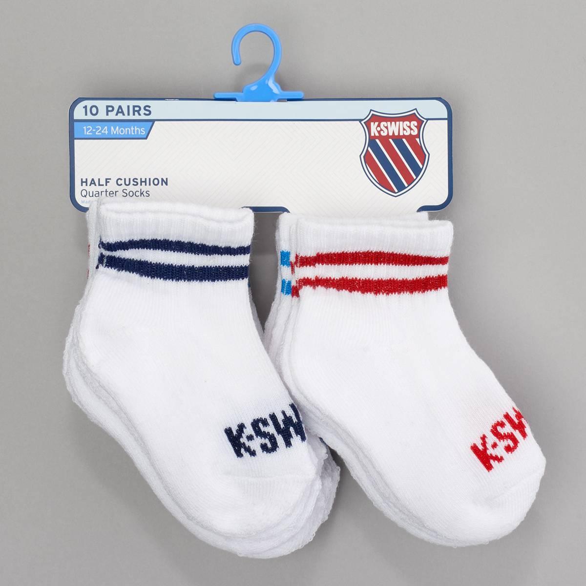 Click here for Baby Boy (12-24M) K-Swiss 10pk. Solid/Stripe Quart... prices