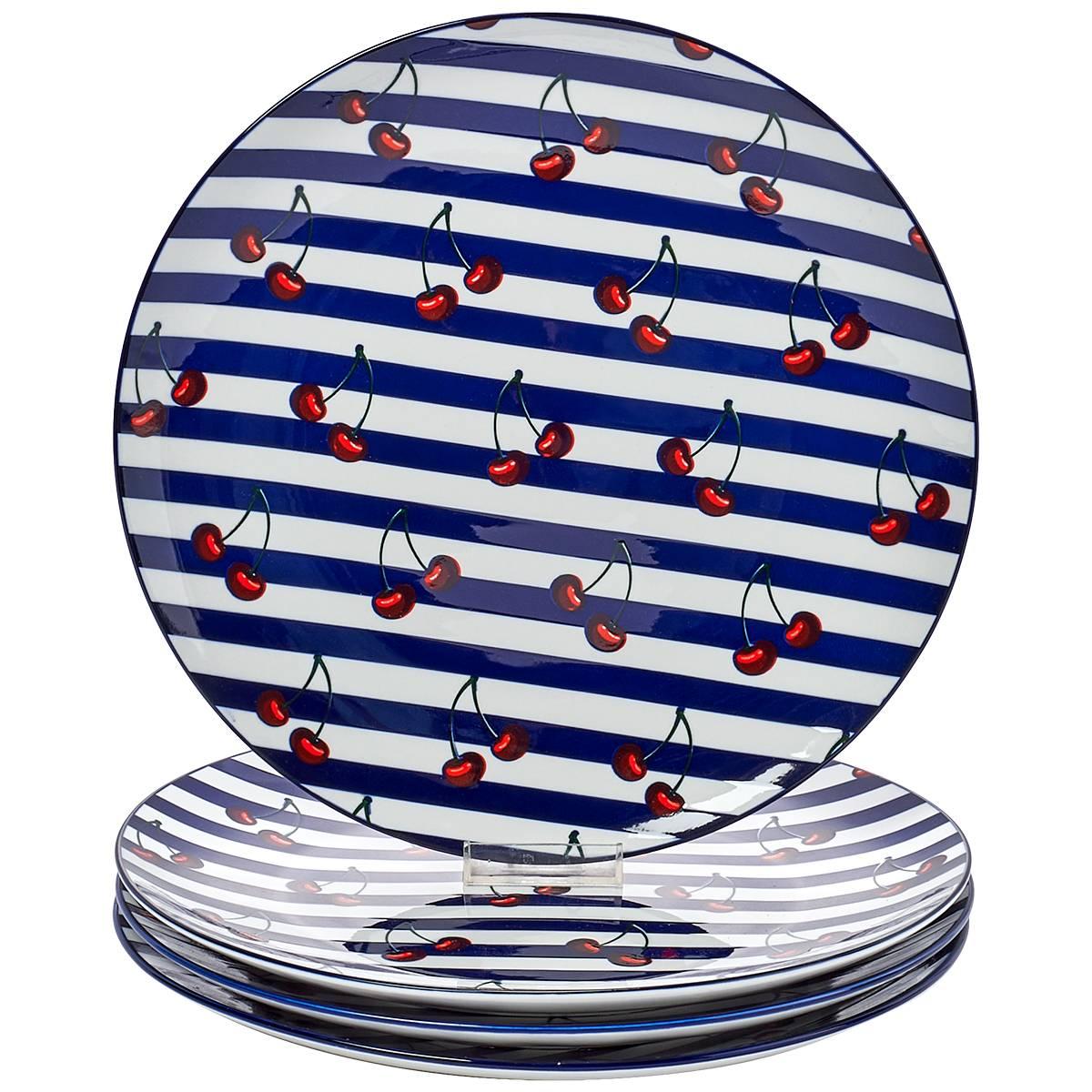 Click here for Home Essentials S/4 10.5in American Stripe W/Cherr... prices