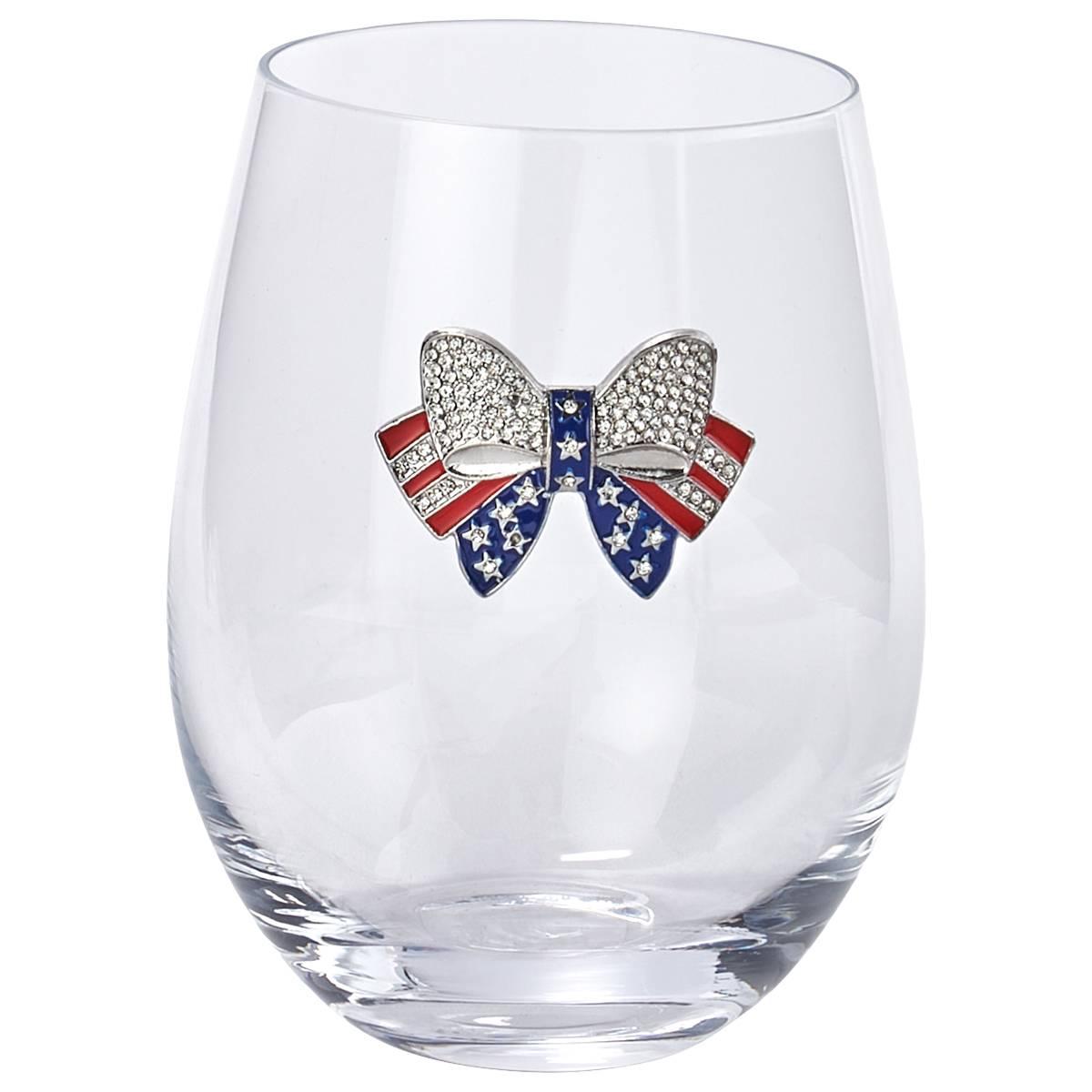 Click here for Home Essentials 19oz Stemless W/Brooch Red White &... prices