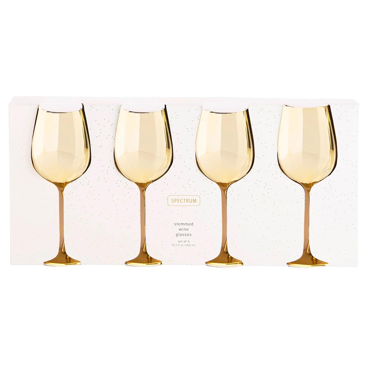 Click here for Home Essentials Gold-Plated Stemmed Wine Glasses -... prices