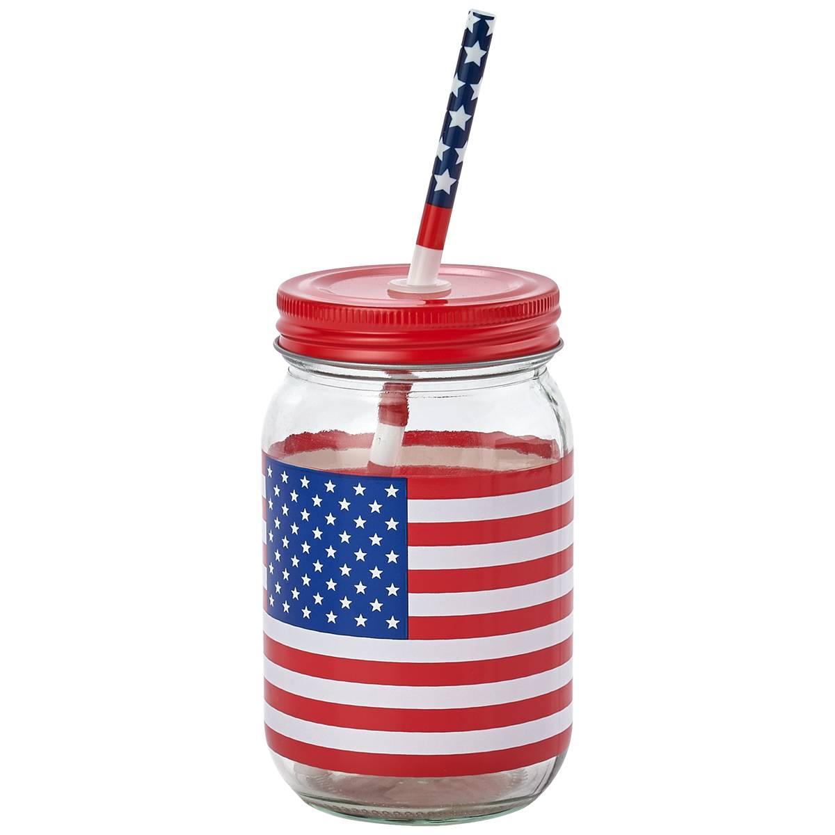 Click here for Home Essentials 15 Oz Flag Sipper w/ Straw prices