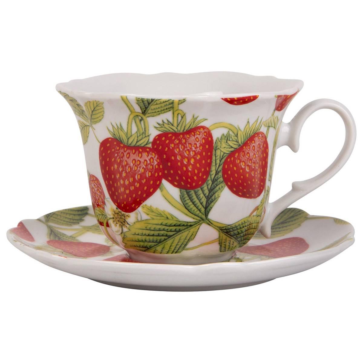 Click here for Home Essentials 8oz. Strawberry Chintz Teacup & Sa... prices
