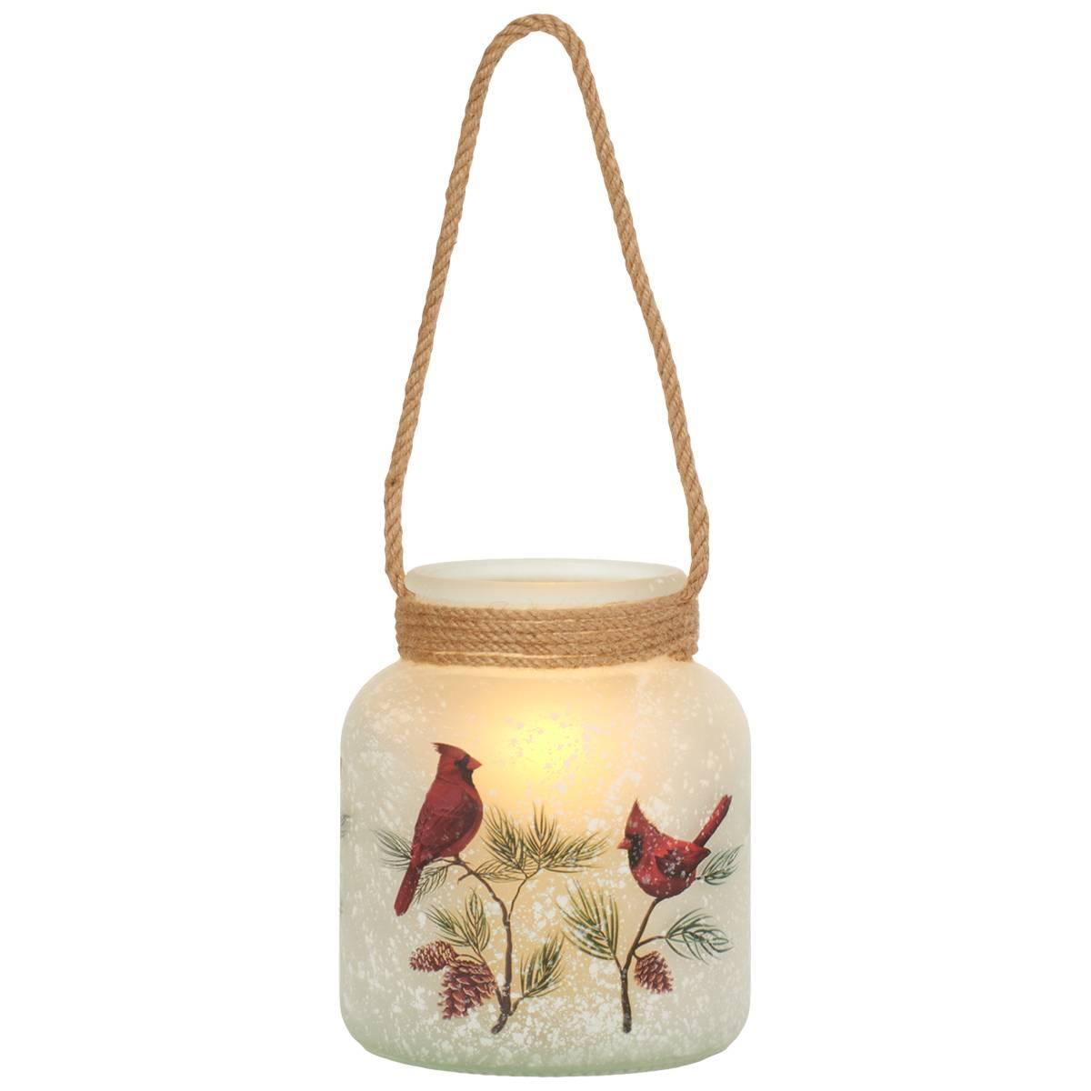 Click here for Studio 66 Large Frosted Cardinal LED Lantern prices