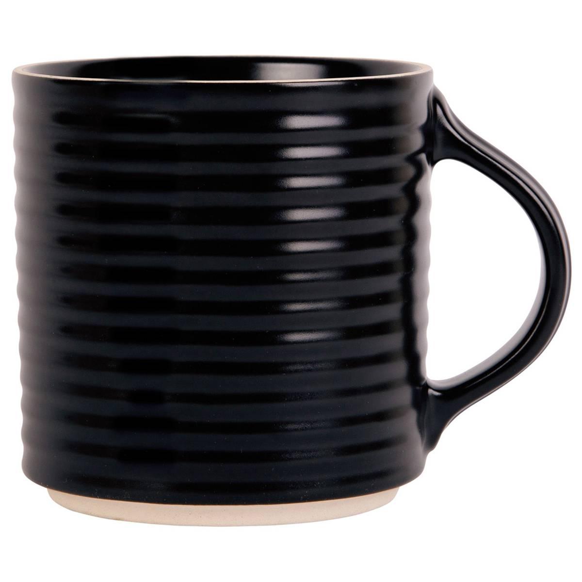 Click here for Home Essentials 18oz. Black Mug with Lines prices