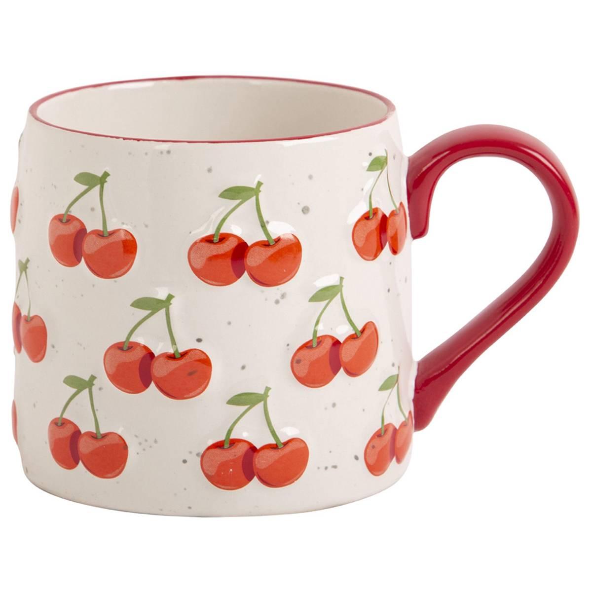 Click here for Home Essentials 22oz. Cherries Mug with Red Handle prices