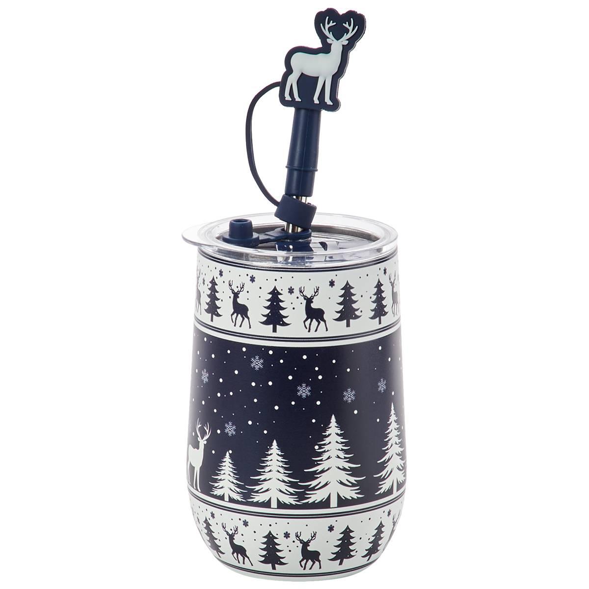 Click here for Home Essentials Winter Wine Tumbler w/ Sipper Stra... prices