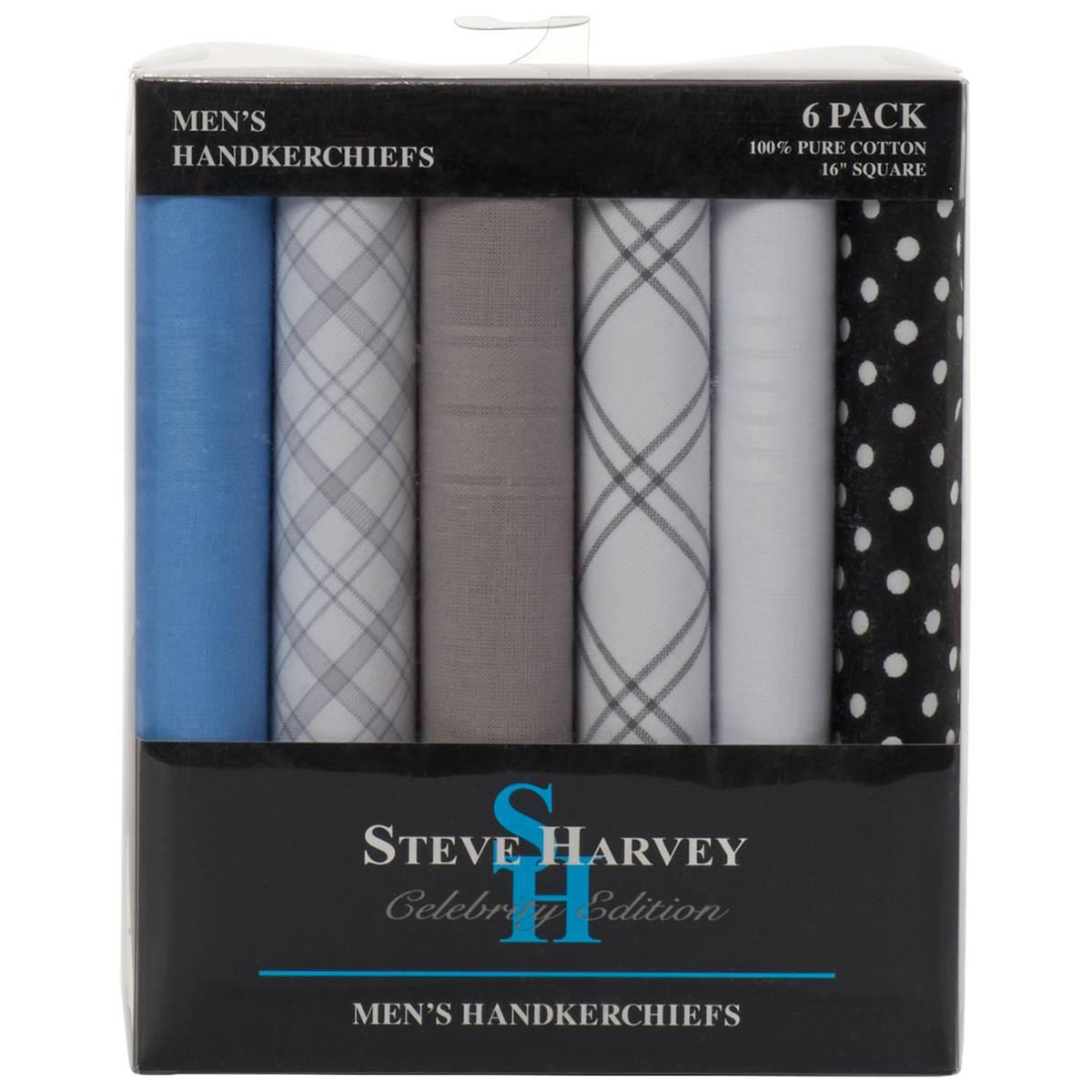 Click here for Mens Steve Harvey 6 Pk Cotton Handkerchief prices