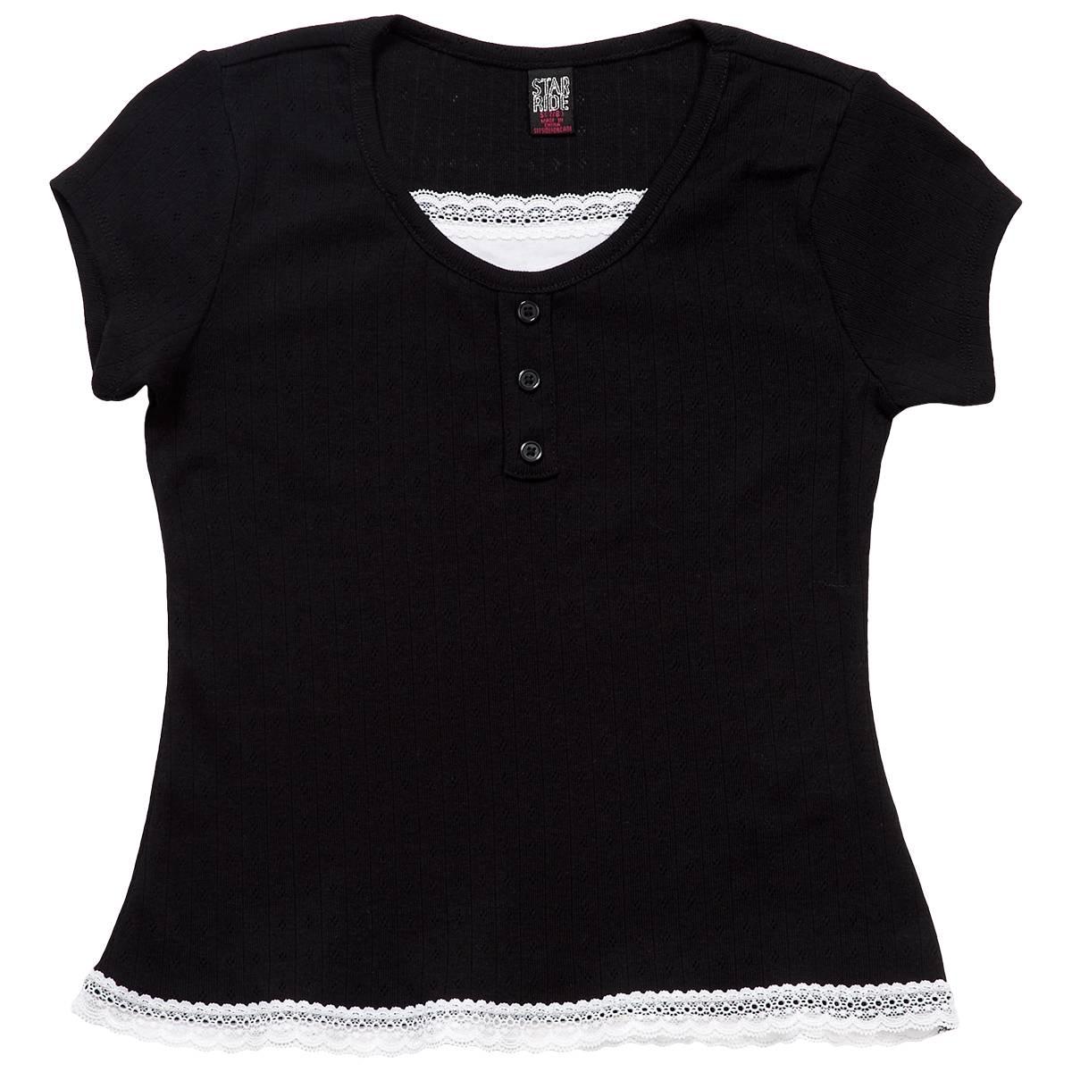 Click here for Girls (7-16) Star Ride(R) Short Sleeve Lace Trim M... prices