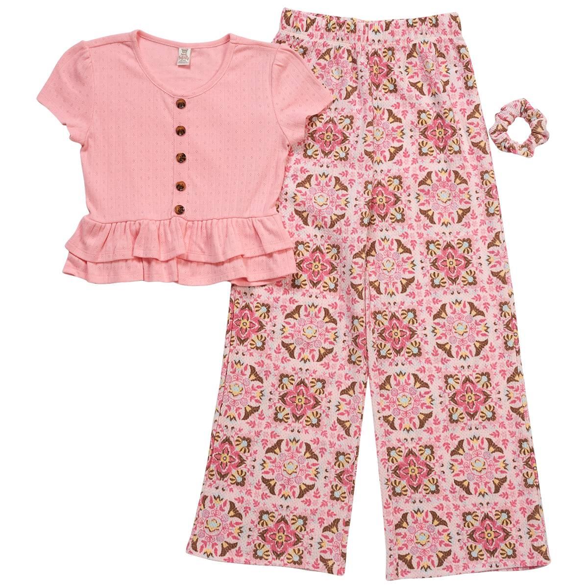 Click here for Girls (7-16) Sweet Butterfly Ruffle Hem Top/Tile P... prices