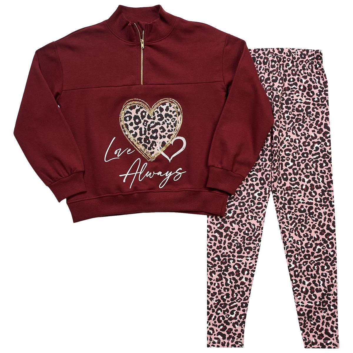 Click here for Girls (7-16) Sweet Butterfly(R) 1/4 Zip Top & Leop... prices