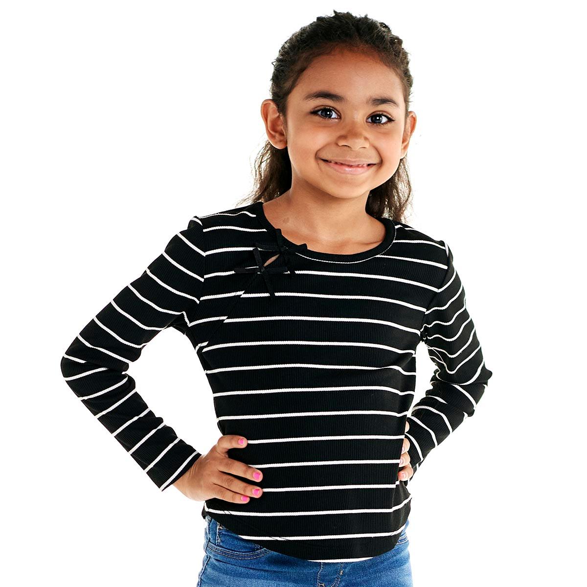 Click here for Girls (4-6x) Star Ride(R) Stripe Bow Keyhole Rib K... prices