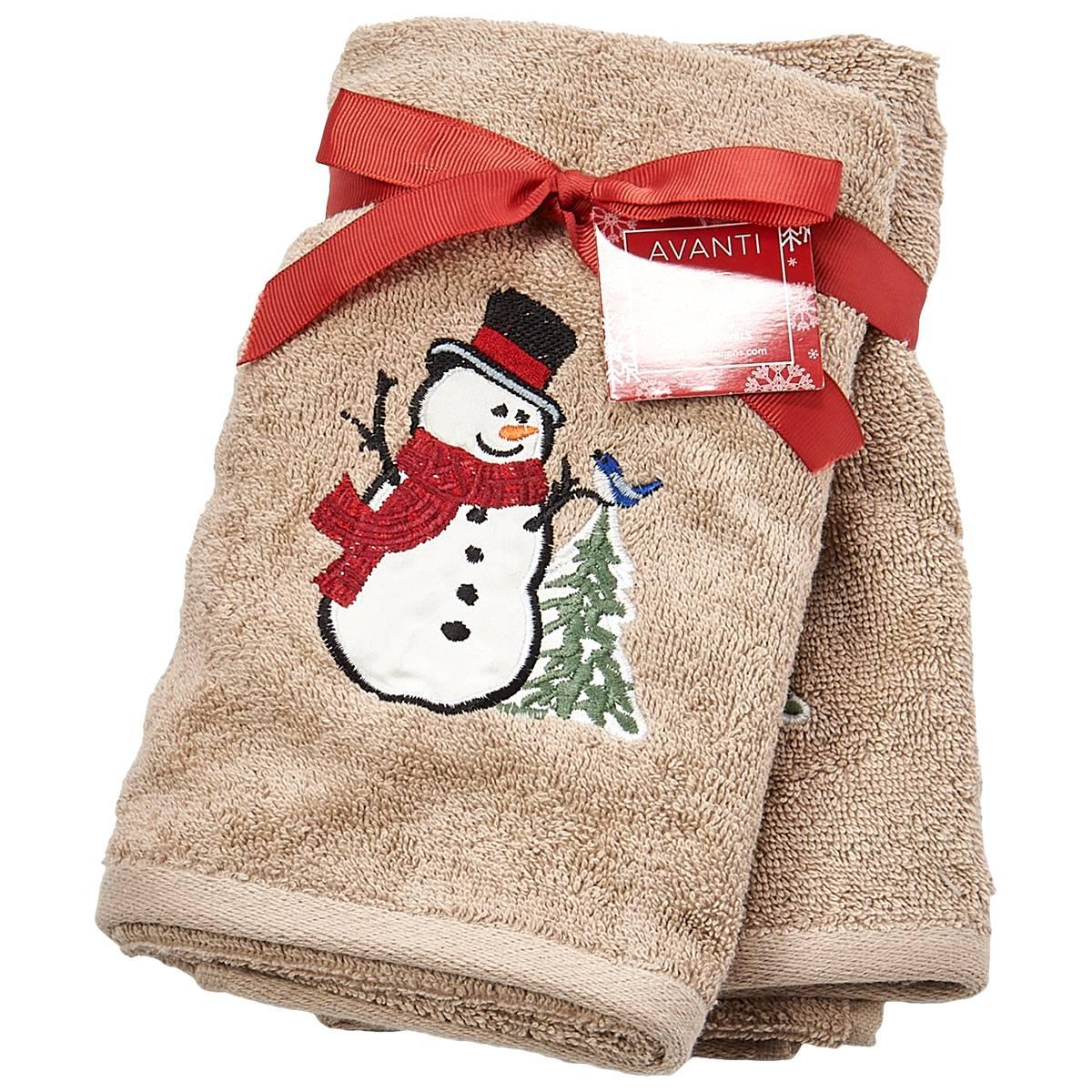 Click here for Avanti Snowman Tree & Bird 2pk. Hand Towel prices