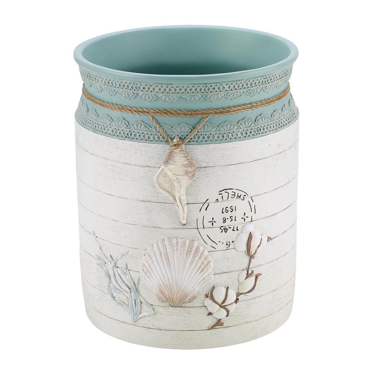 Avanti Farmhouse Shell Textured Resin Wastebasket - Multi