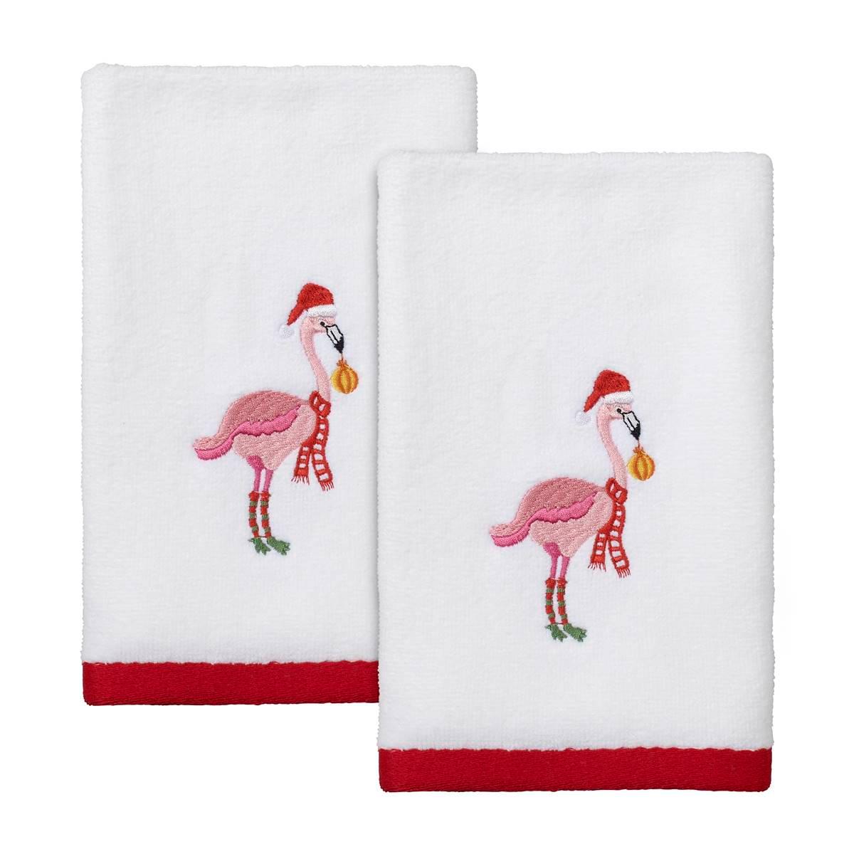 Click here for Avanti Flamingo Jingle Holiday 2-Pc. Fingertip Tow... prices