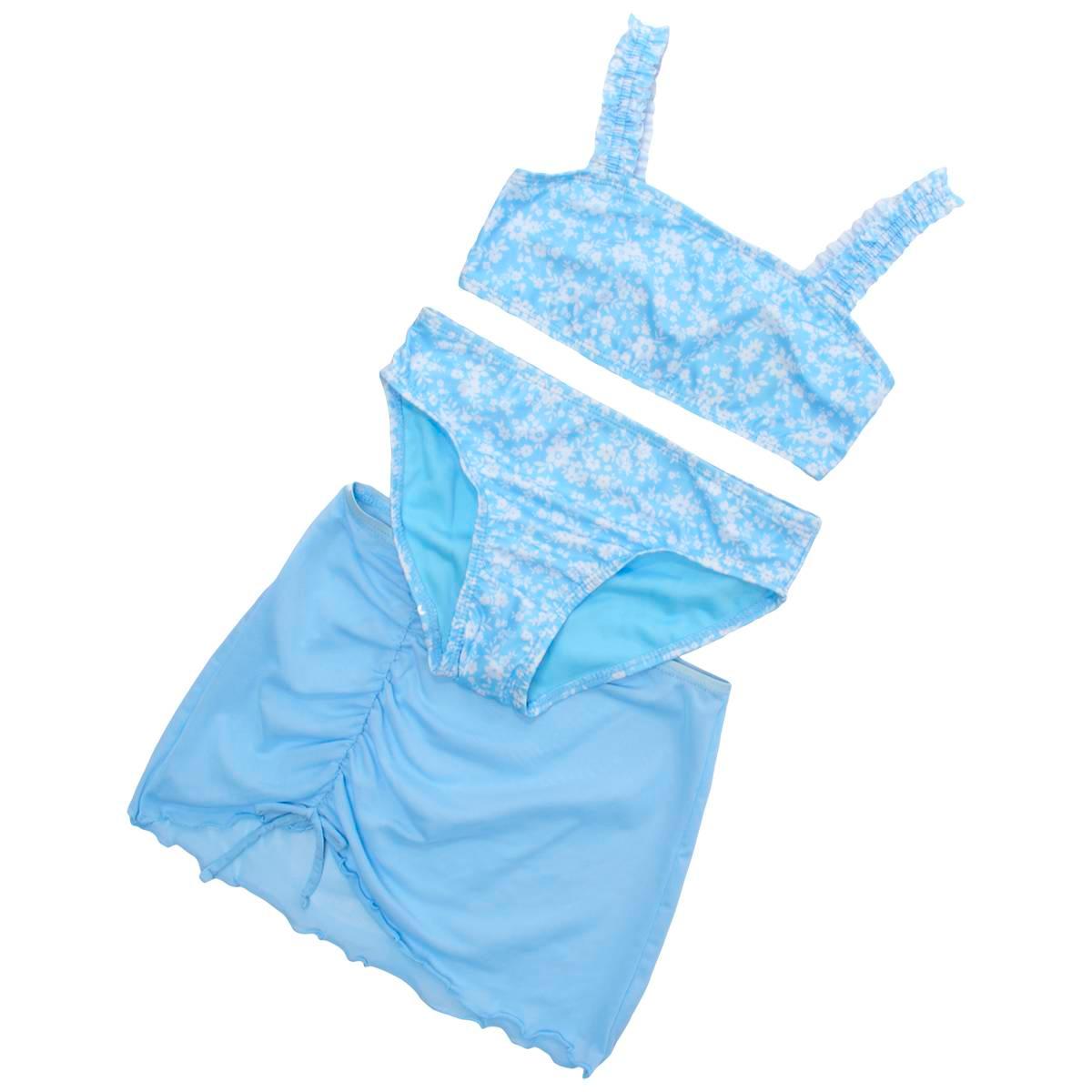 Click here for Girls (7-16) Breaking Waves Floral Bikini w/ Skirt... prices