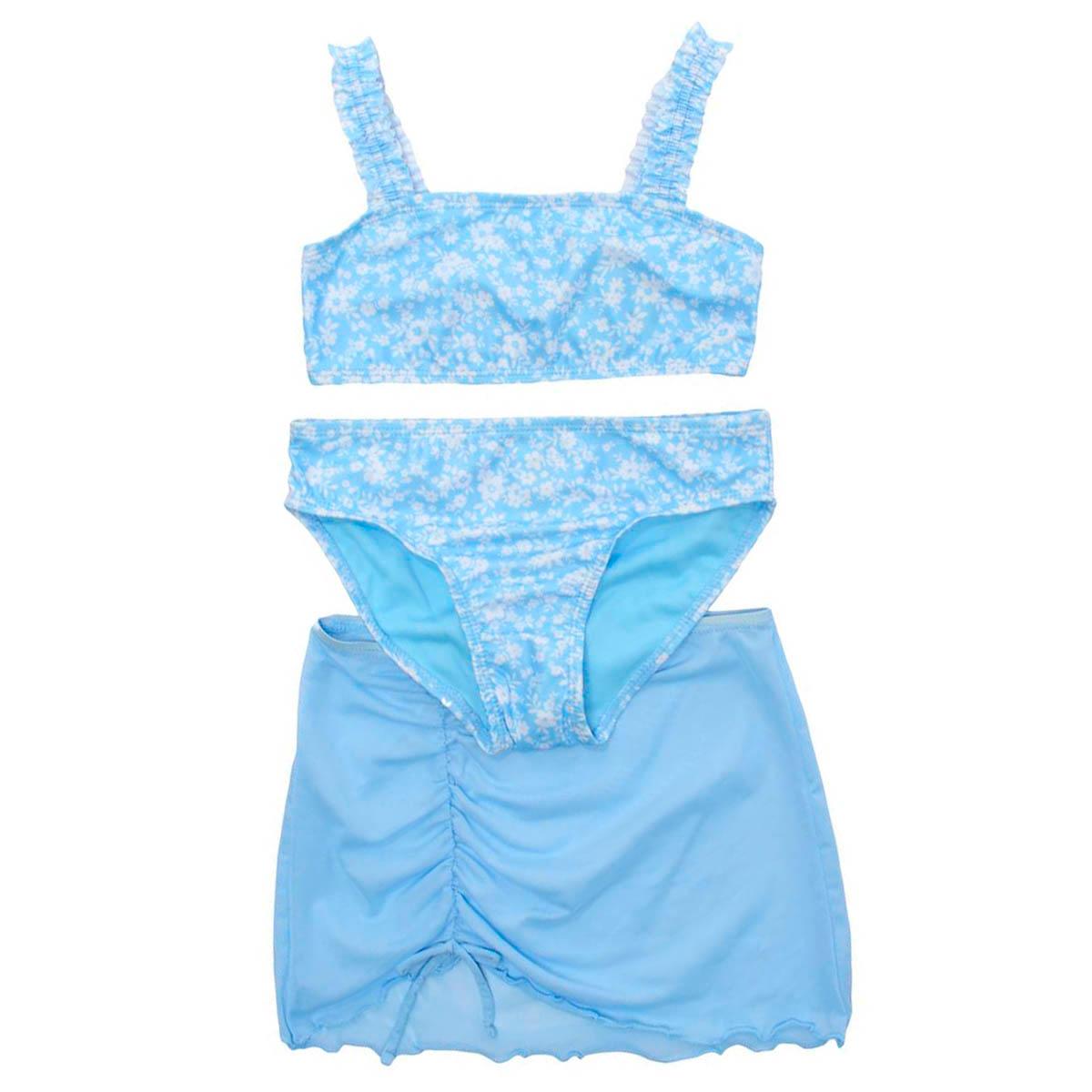 Click here for Girls (7-16) Breaking Waves Floral Bikini w/ Skirt... prices