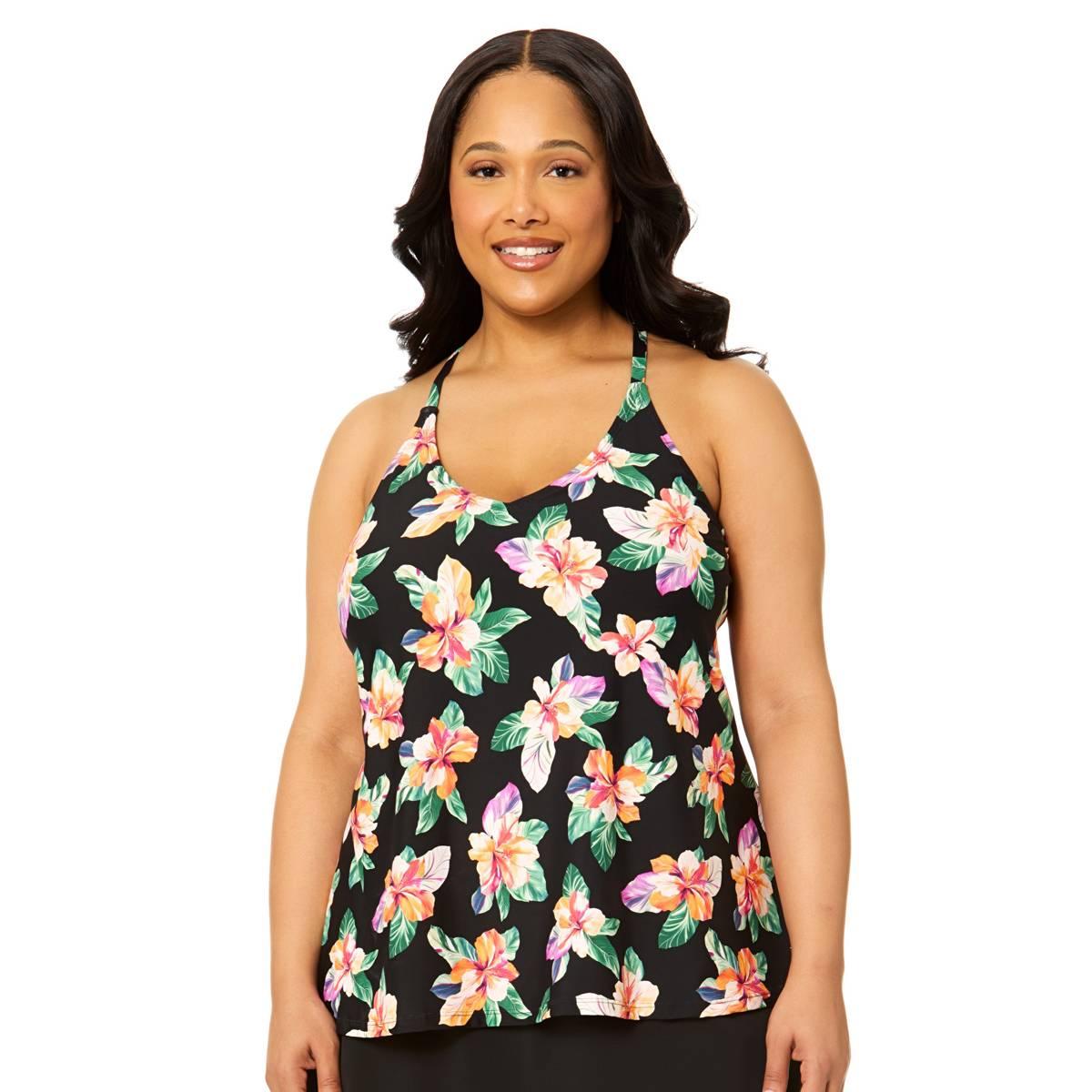 Click here for Plus Size Leilani Moana Gardens Racer Back Tankini... prices