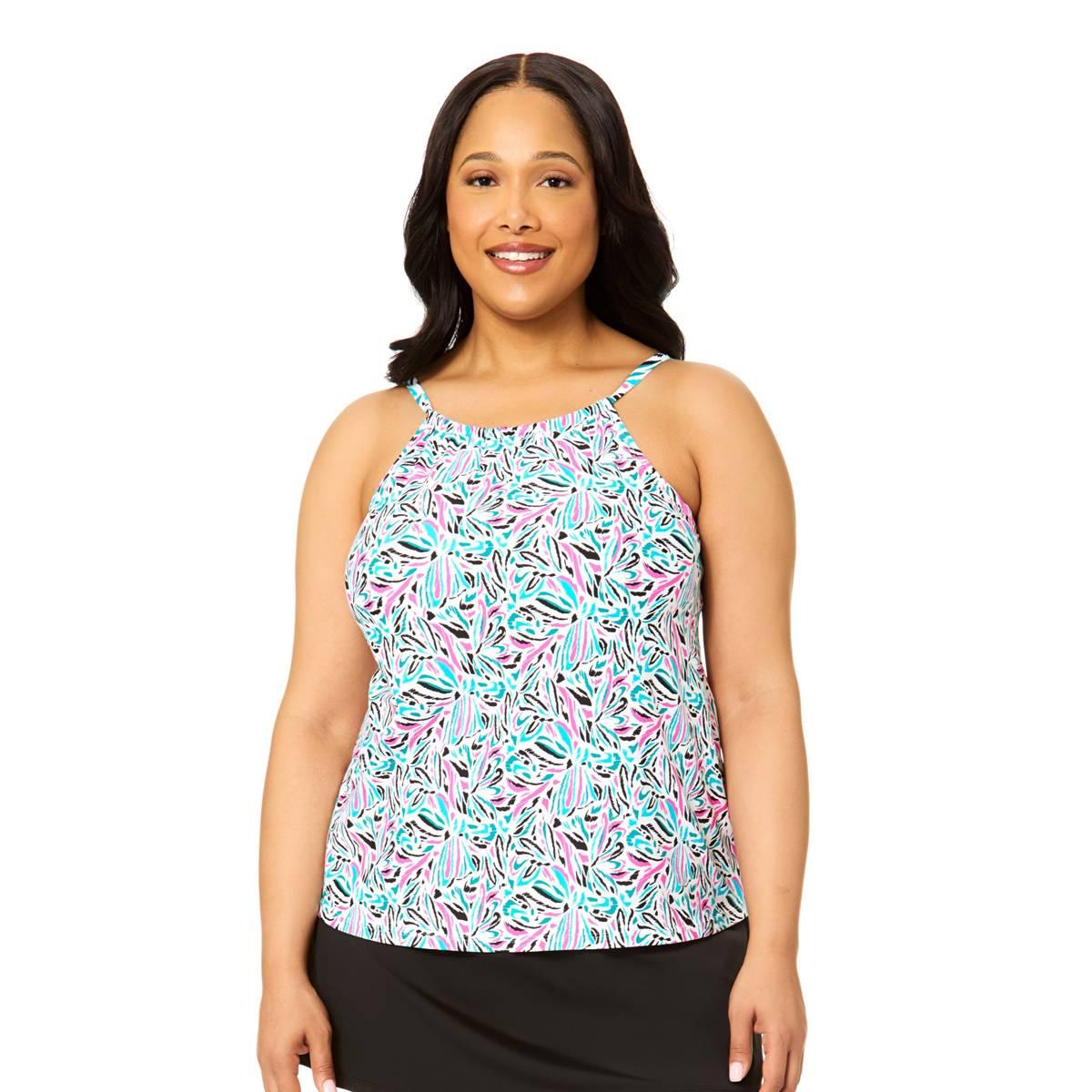 Click here for Plus Size Leilani Kaia Cove Cali Abstract Tankini... prices