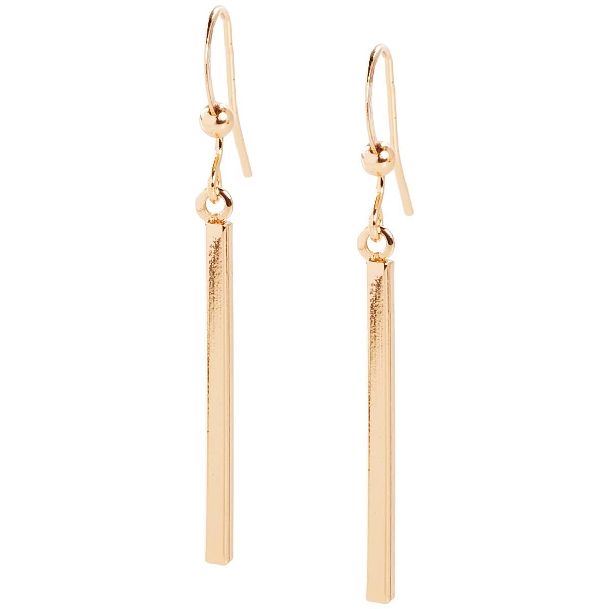 Click here for Design Collection Gold-Tone Drop Bar Earrings prices