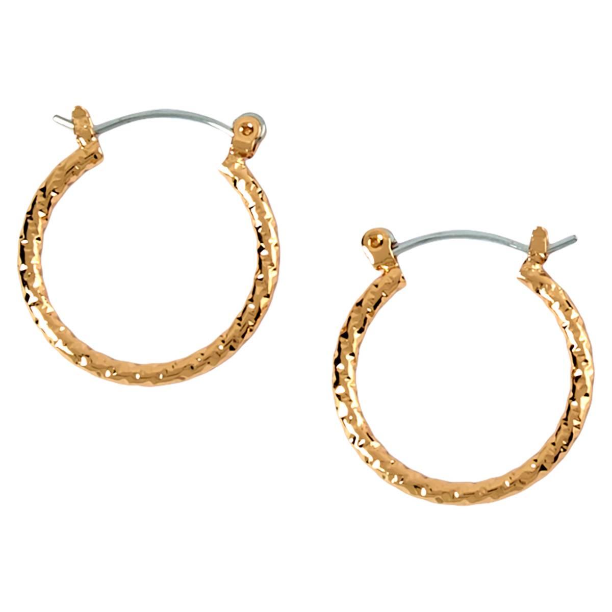 Click here for Design Collection Small Gold Polished Hoop Earring... prices