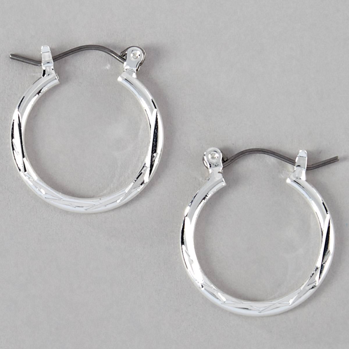 Click here for Design Collection Silver Tri-Textured Polished Ear... prices