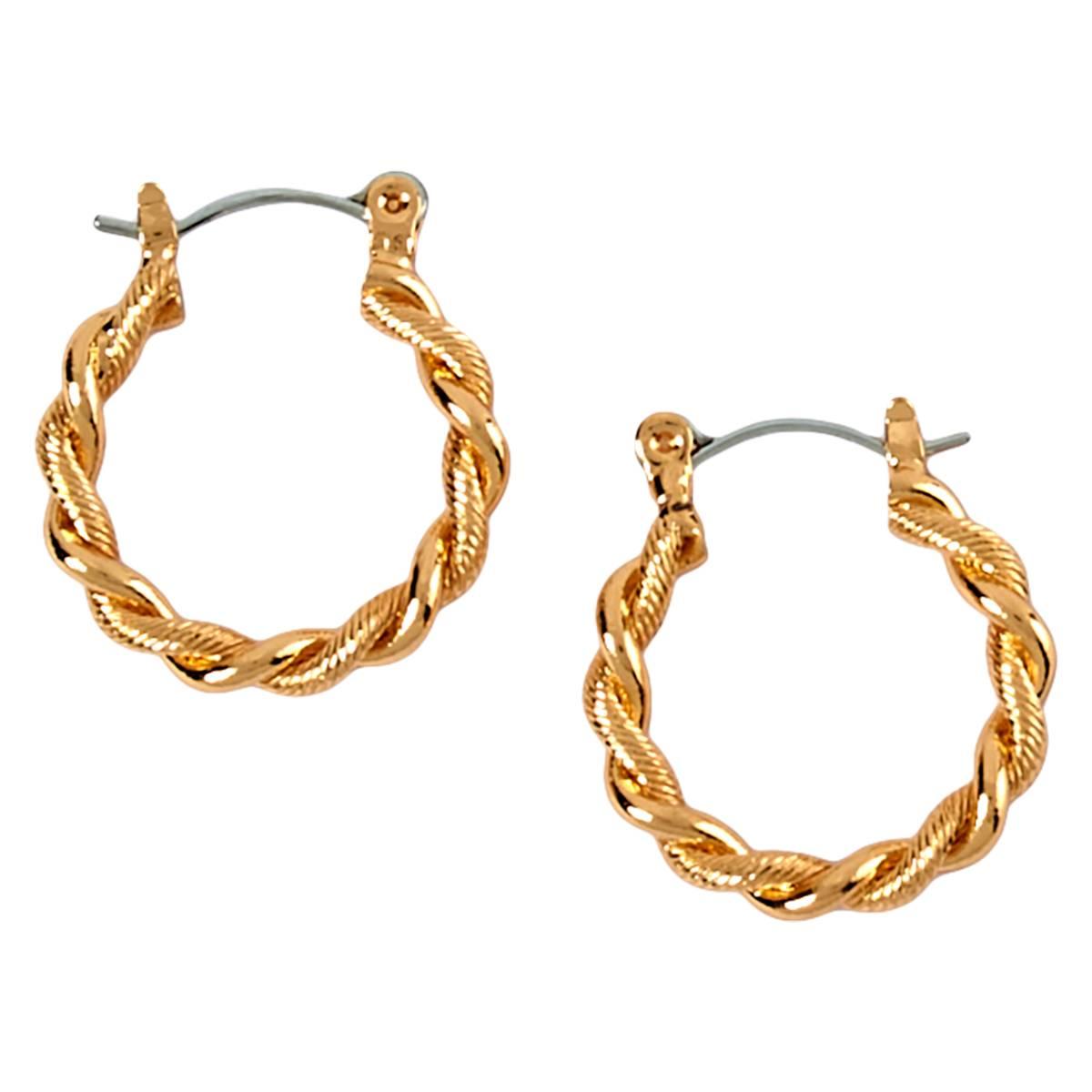 Click here for Design Collection Gold Rope Twist Hoop Earrings prices