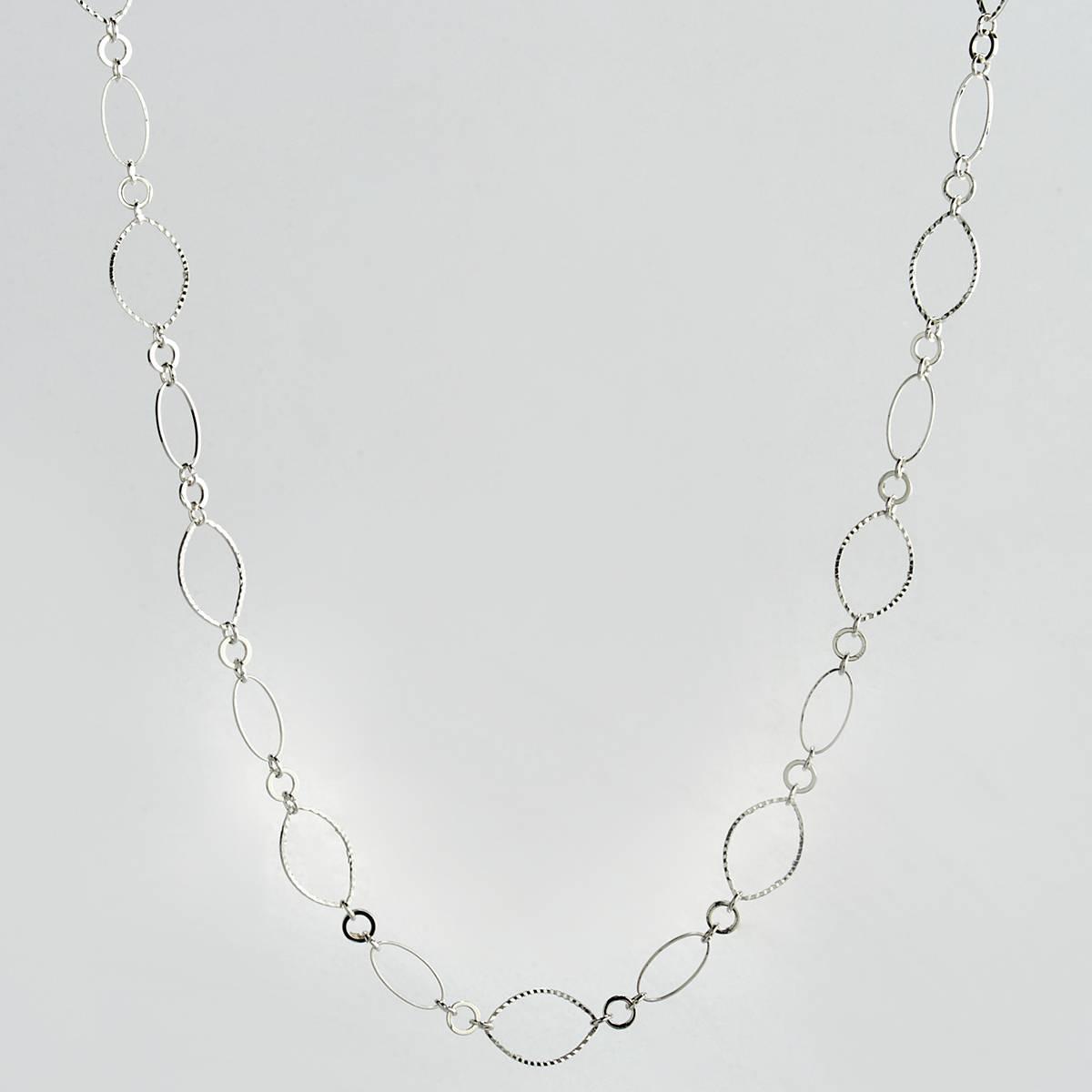 Click here for Design Collection Silver-Tone Textured Oval Link N... prices