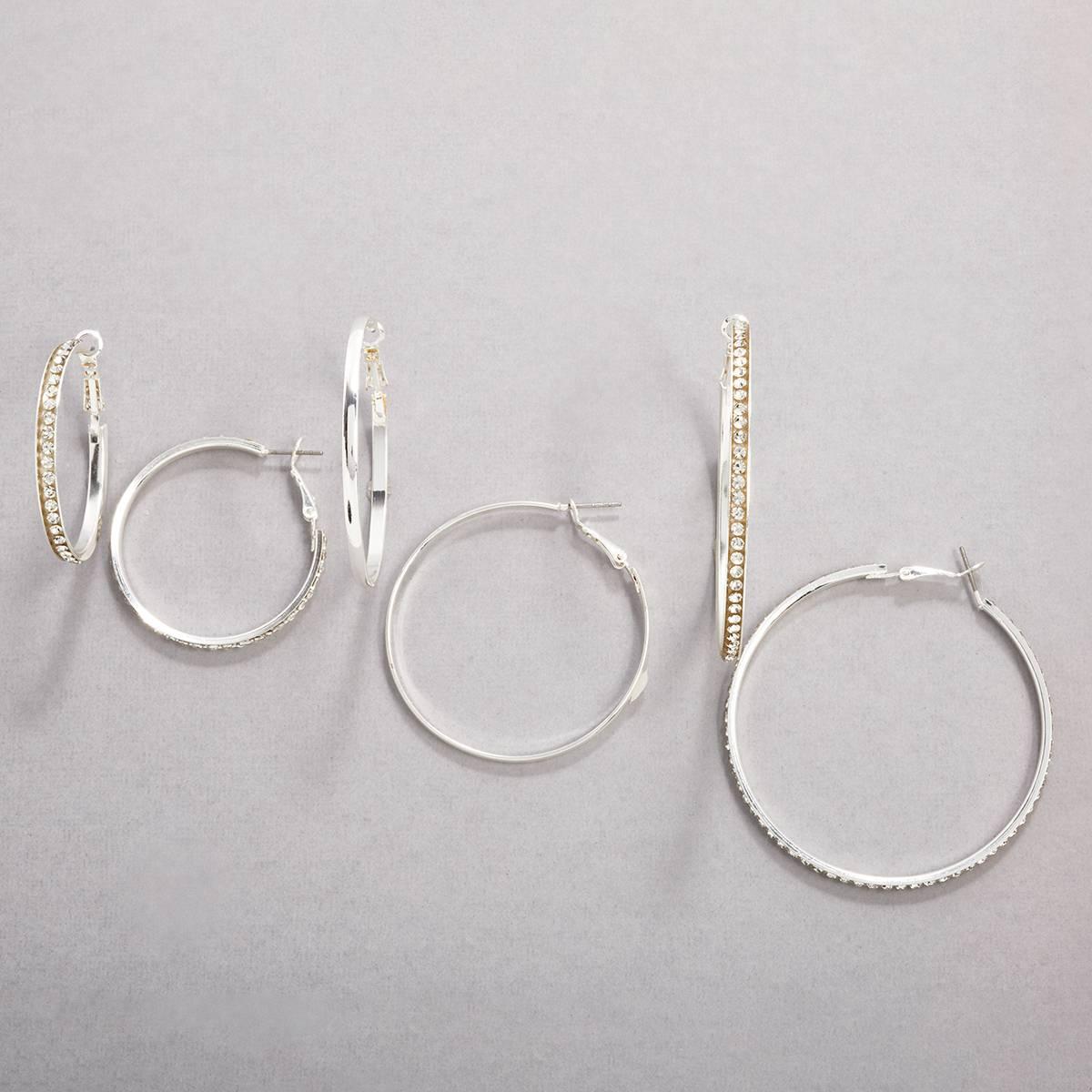 Click here for Design Collection 3pc. Silver-Tone Multi-Crystal H... prices