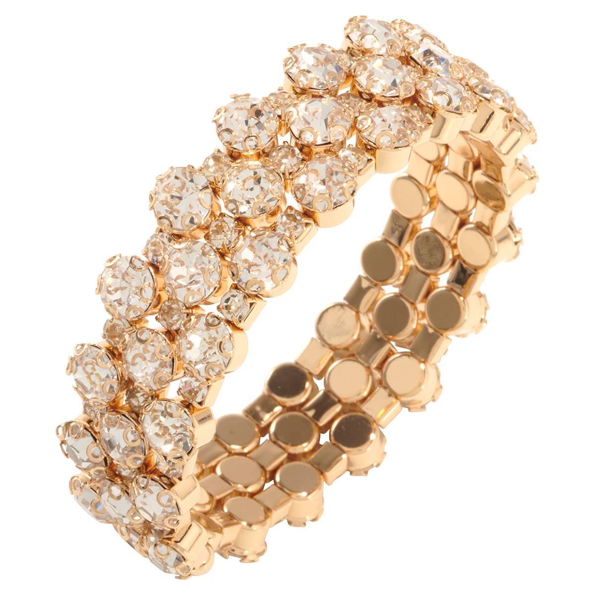 Click here for Rosa Rhinestones Gold-Tone Rhinestone Coil Bracele... prices