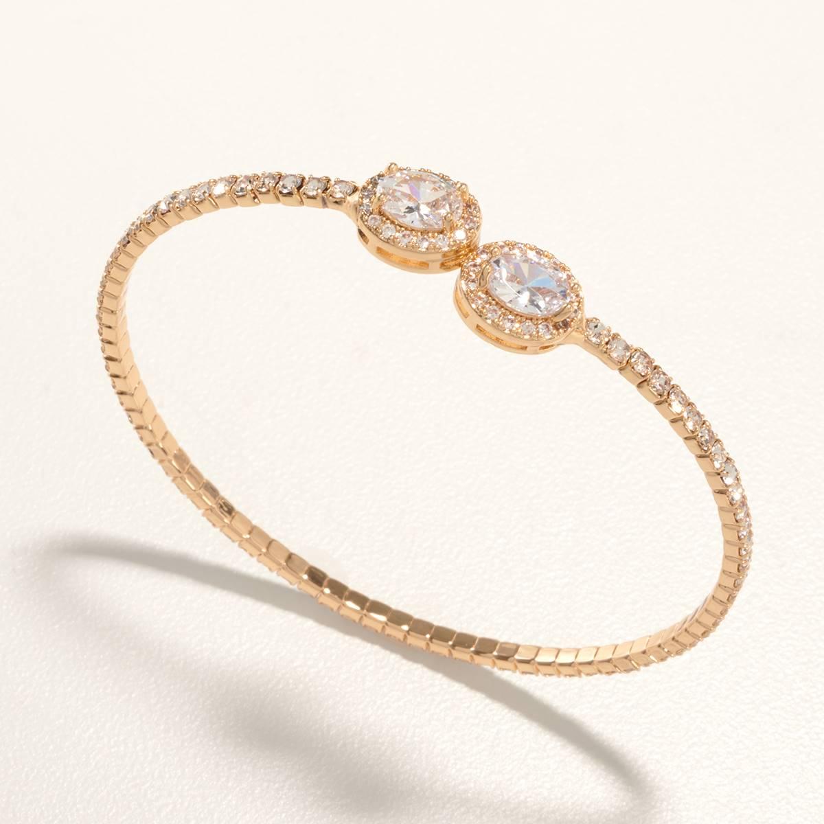 Click here for Rosa Rhinestones Gold-Tone Oval Ends Cuff Bracelet prices