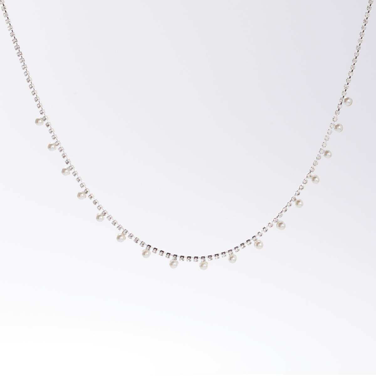 Click here for Rosa Rhinestones Silver-Tone Plated Pearl Drop Nec... prices