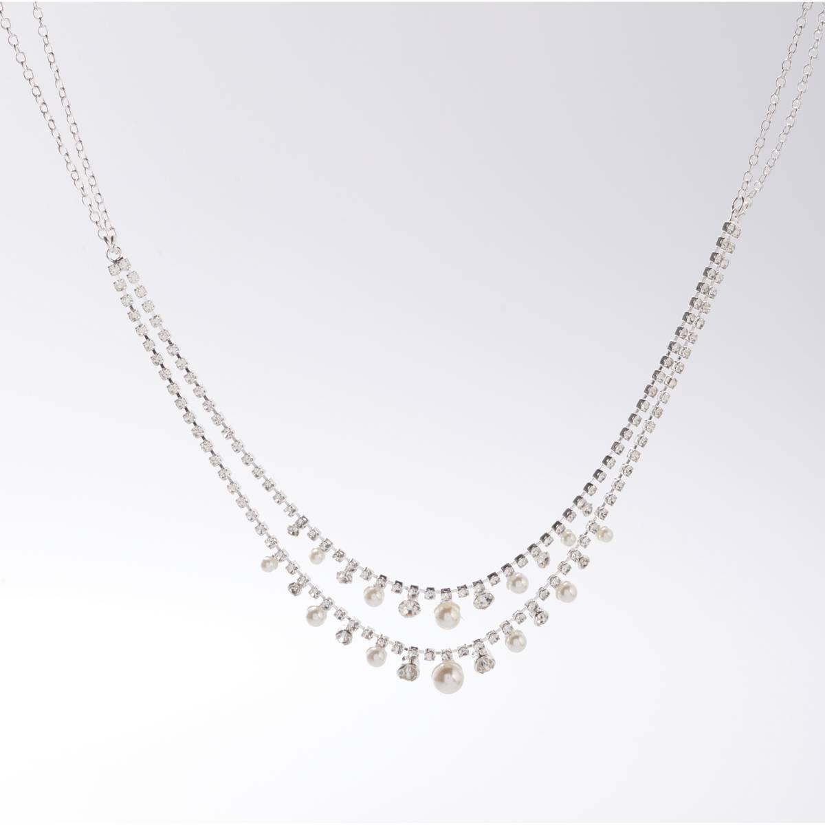 Click here for Rosa Rhinestones Silver-Tone Plated Pearl Trim Duo... prices