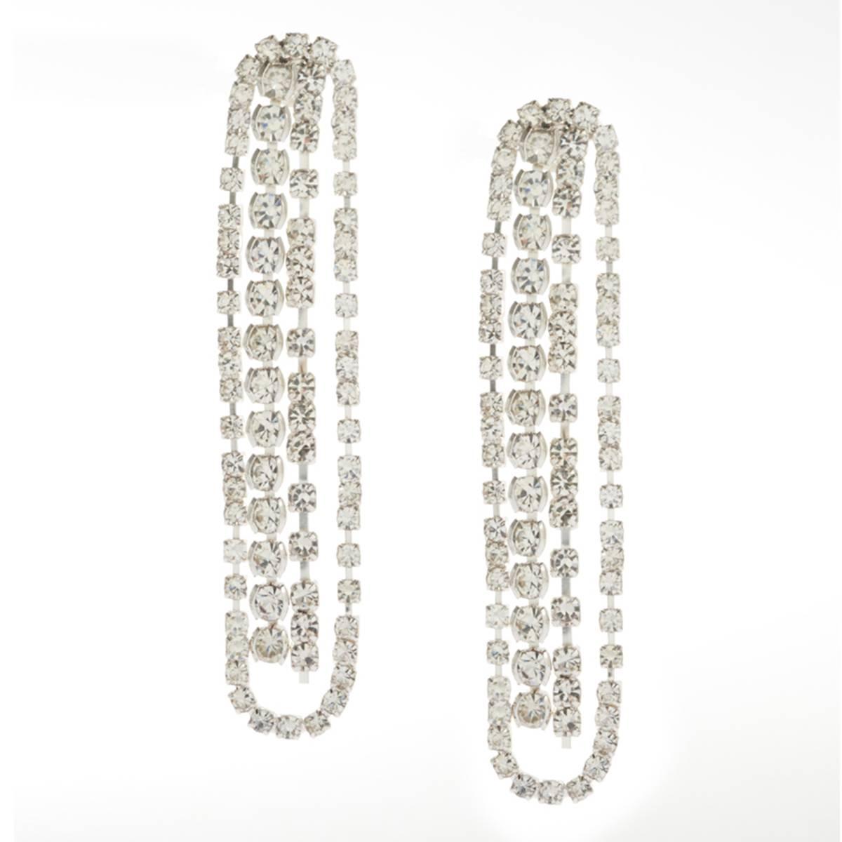 Click here for Rosa Rhinestones Oval Framed Chandelier Earrings prices
