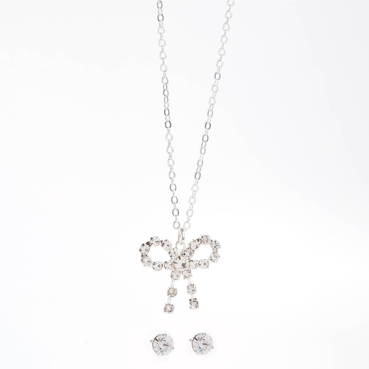 Click here for Rosa Rhinestones Bow Pendant and Earring Set prices