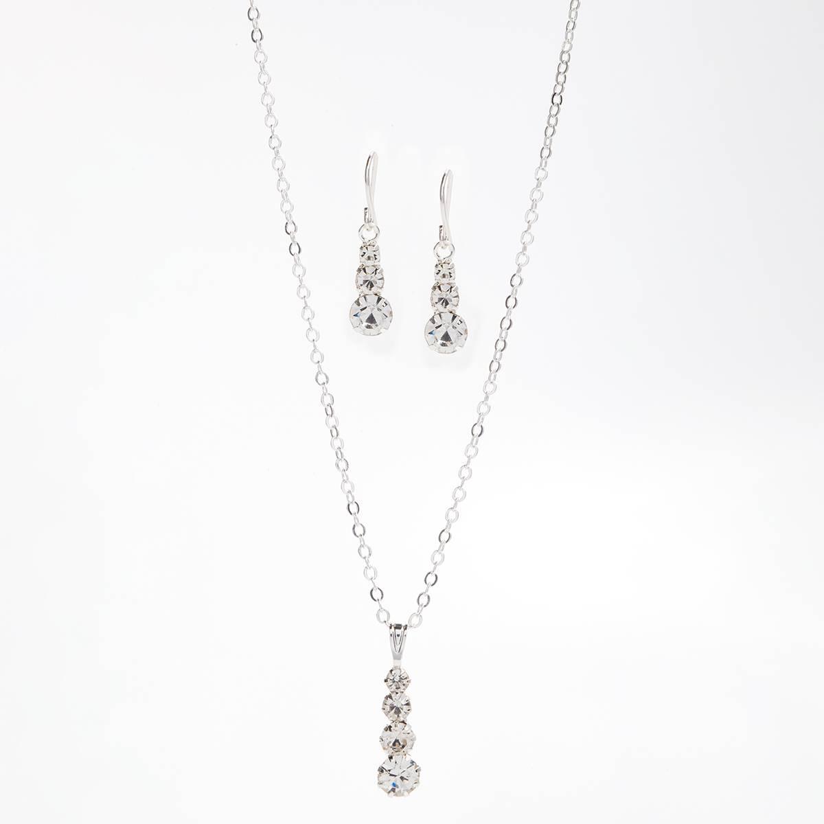 Click here for Rosa Rhinestones Crystal Stone Pendant and Earring... prices