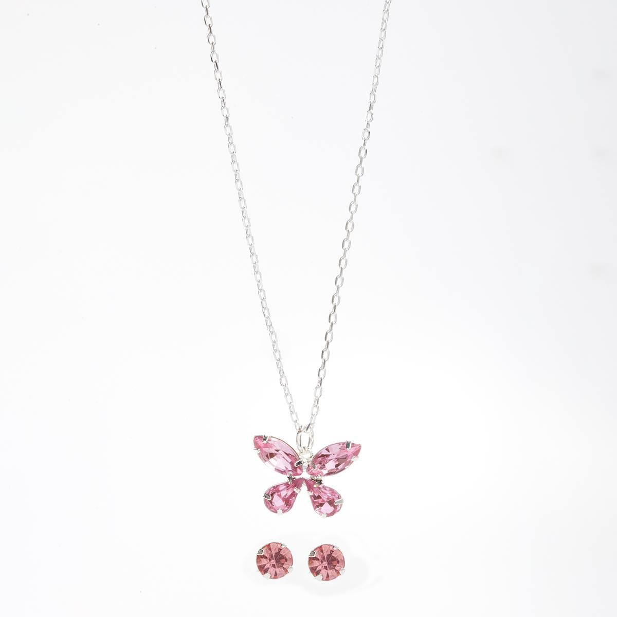 Click here for Rosa Rhinestones Butterfly Pendant and Earring Set prices