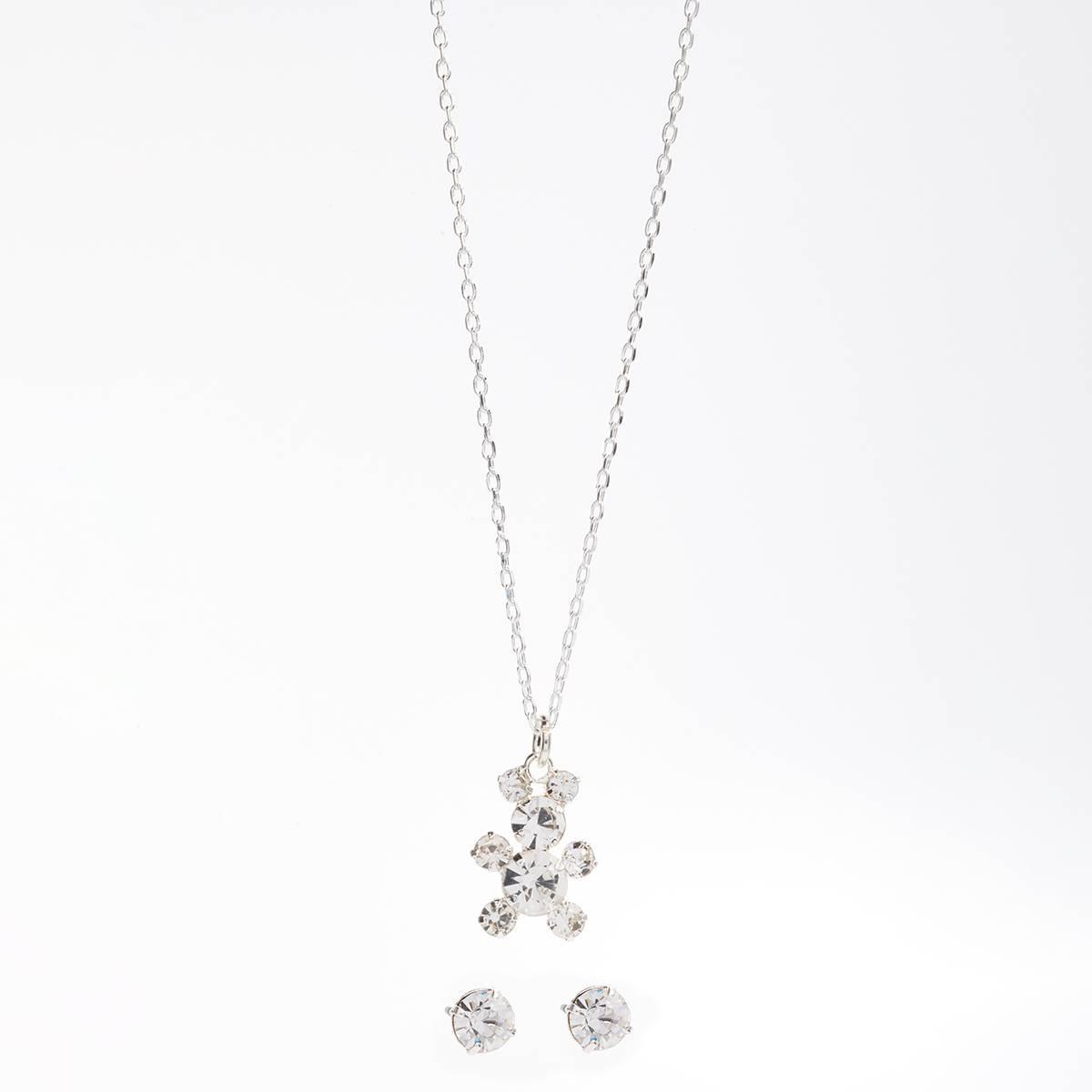 Click here for Rosa Rhinestones Teddy Bear Pendant and Earring Se... prices