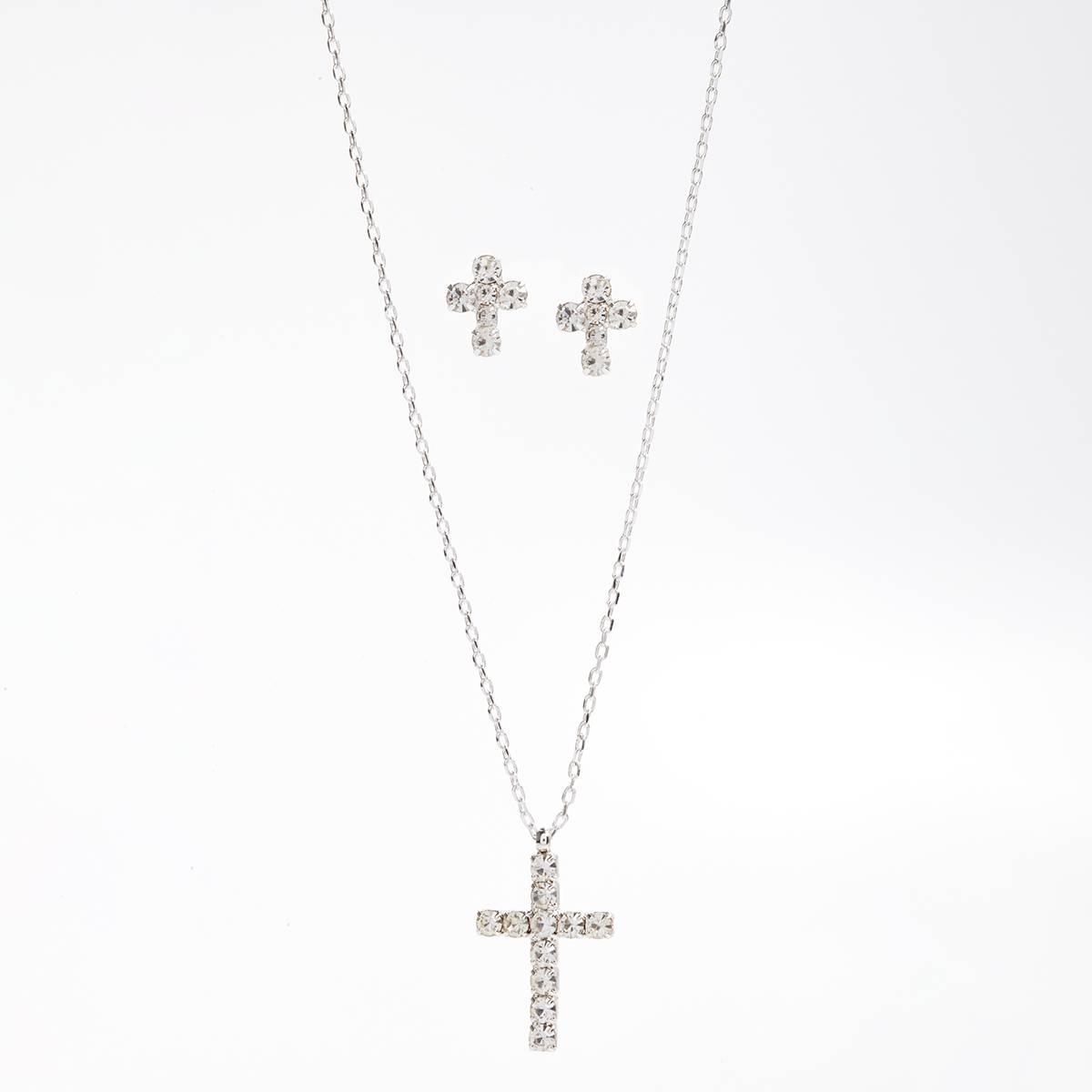 Click here for Rosa Rhinestones Cross Pendant and Earring Set prices