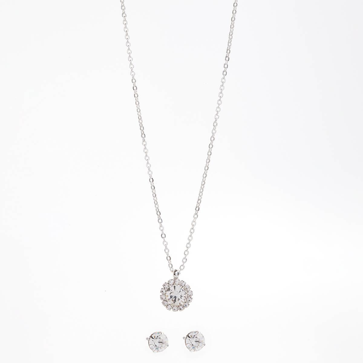 Click here for Rosa Rhinestones Circle Stone Pendant and Earring... prices