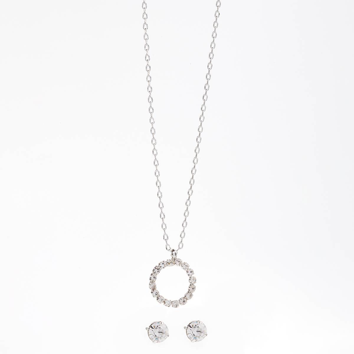 Click here for Rosa Rhinestones Open Circle Stone Pendant and Ear... prices