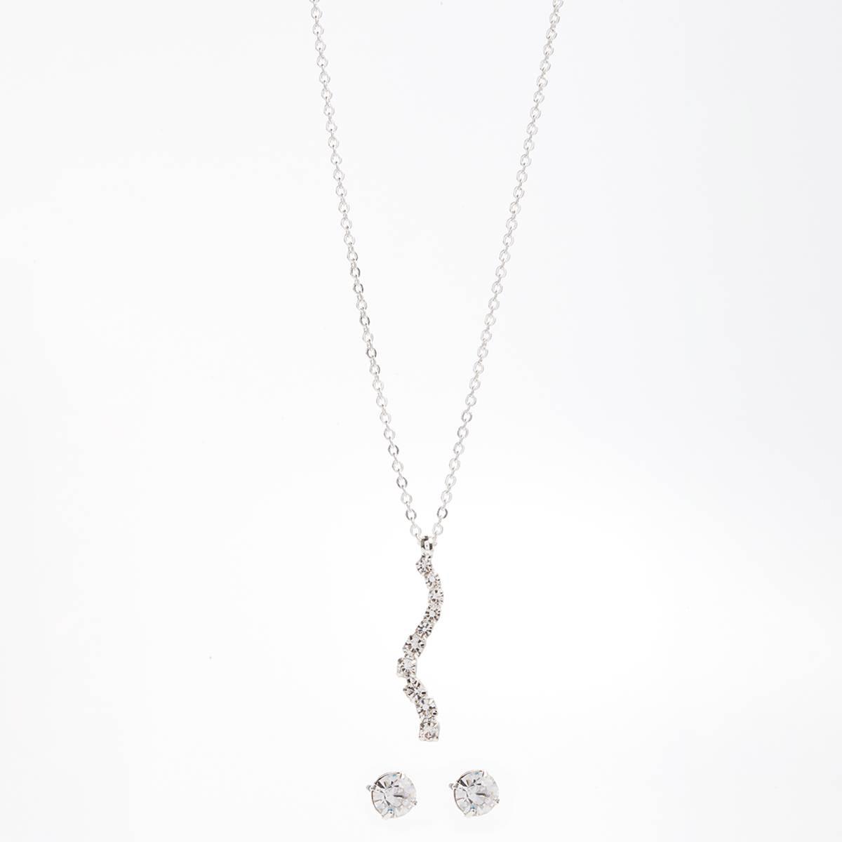 Click here for Rosa Rhinestones Right Curve Pendant and Earring S... prices