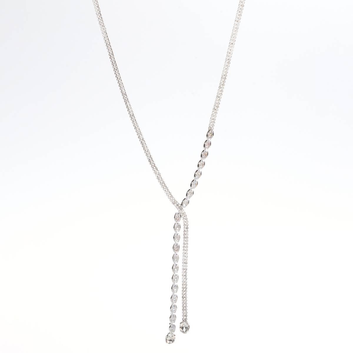 Click here for Rosa Rhinestones Silver-Tone Crystal Y-Necklace prices