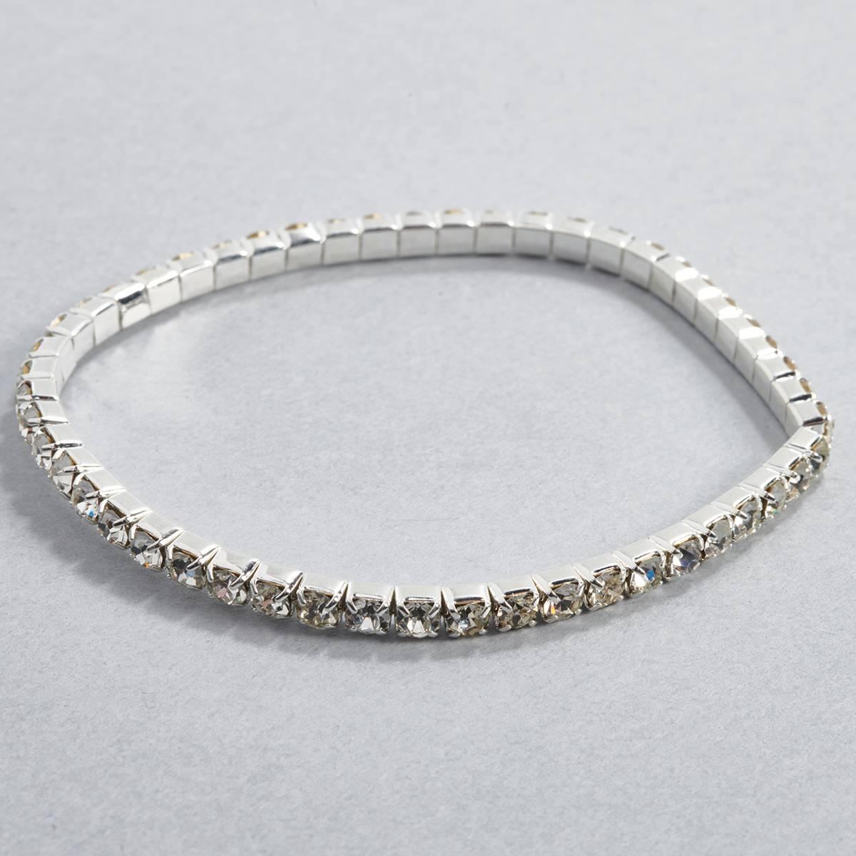 Click here for Rosa Rhinestones Silver-Tone Single Row Stretch Br... prices